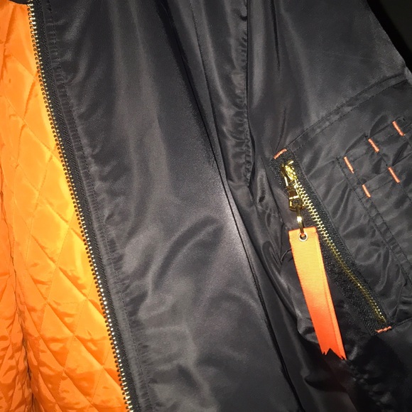 Jackets & Coats | Flight Jacket Orange Lining Size Xl | Poshmark